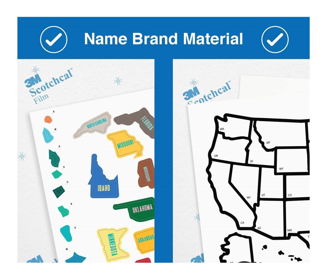 RV State Sticker Travel Map 11 X 17 USA States - Etsy