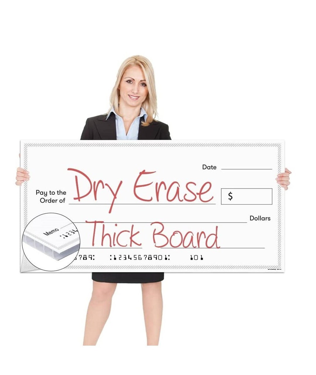 Giant Fake Award Presentation Dry Erase Check 16 X 32 Large Novelty ...