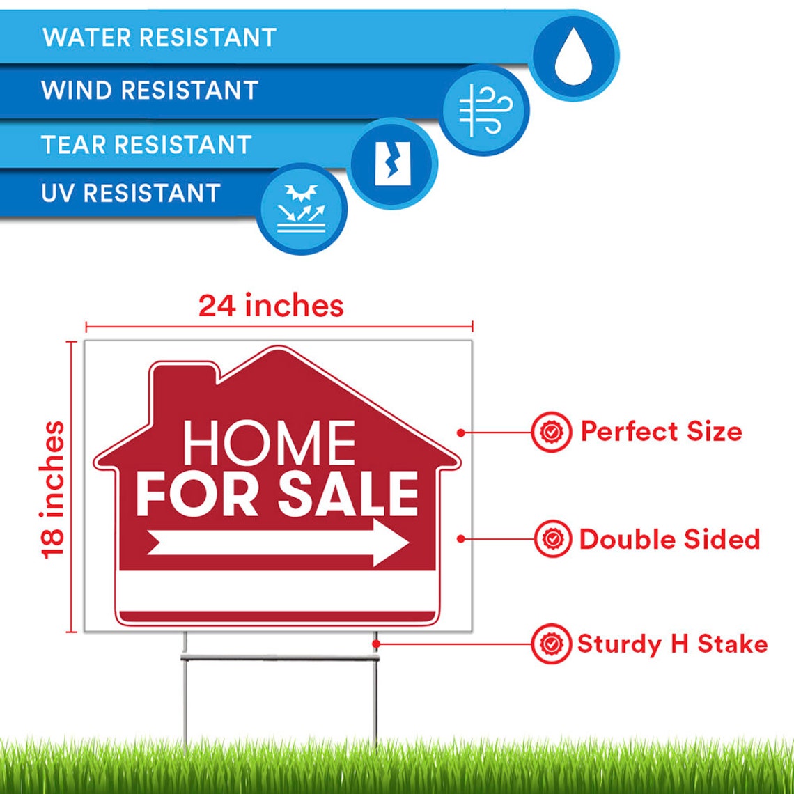 For Sale By Owner Sign 4 Premium Yard Signs Bulk Pack | Etsy