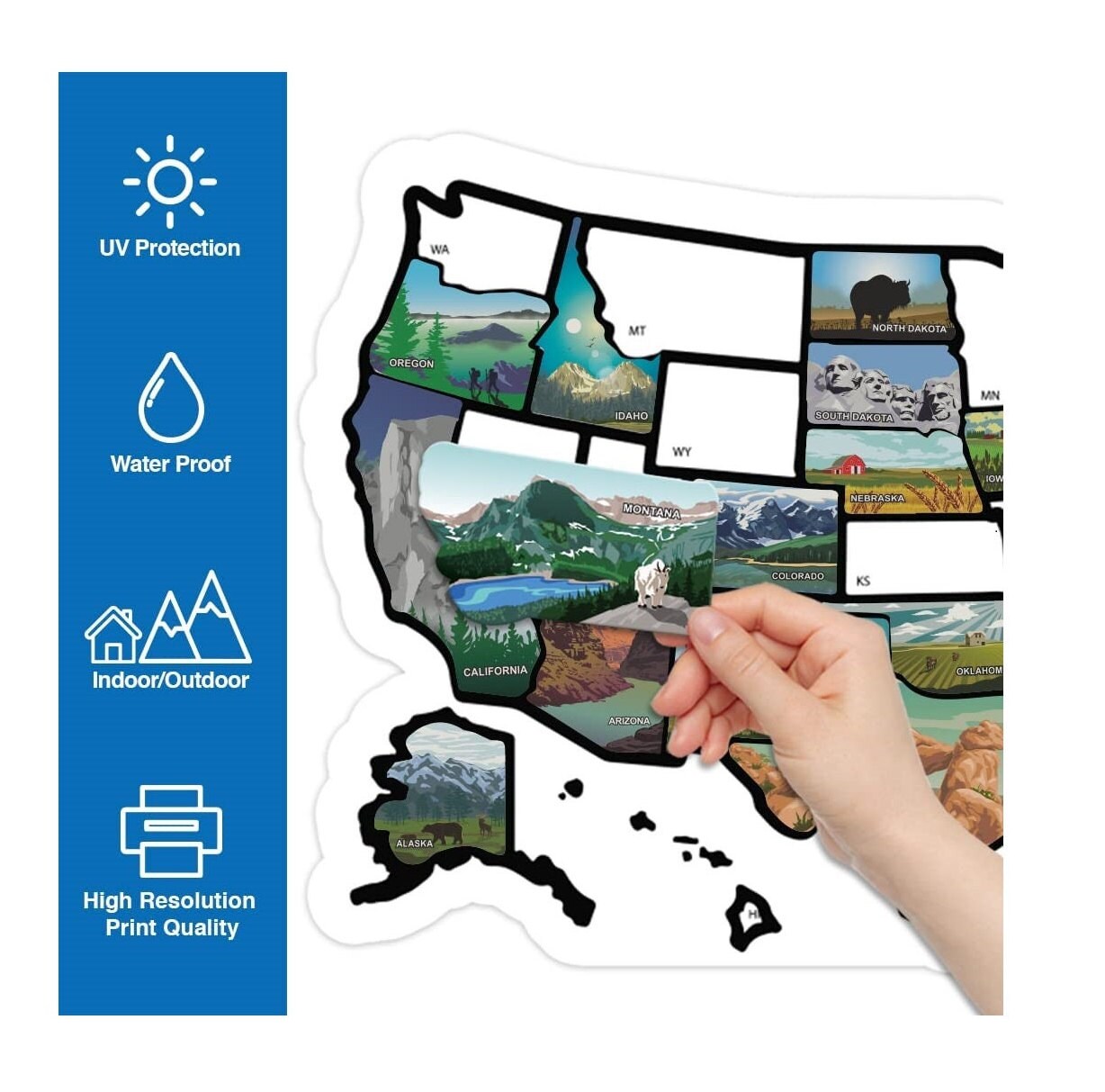 RV State Sticker Travel Map 11 X 17 USA States - Etsy