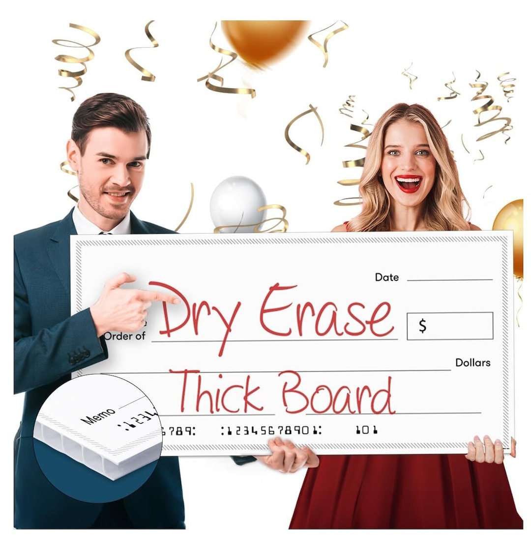 Giant Fake Award Presentation Dry Erase Check - 16" X 32" - Large ...