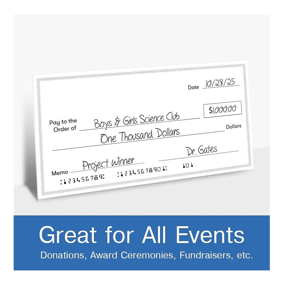 Giant Fake Award Presentation Dry Erase Check 16 X - Etsy