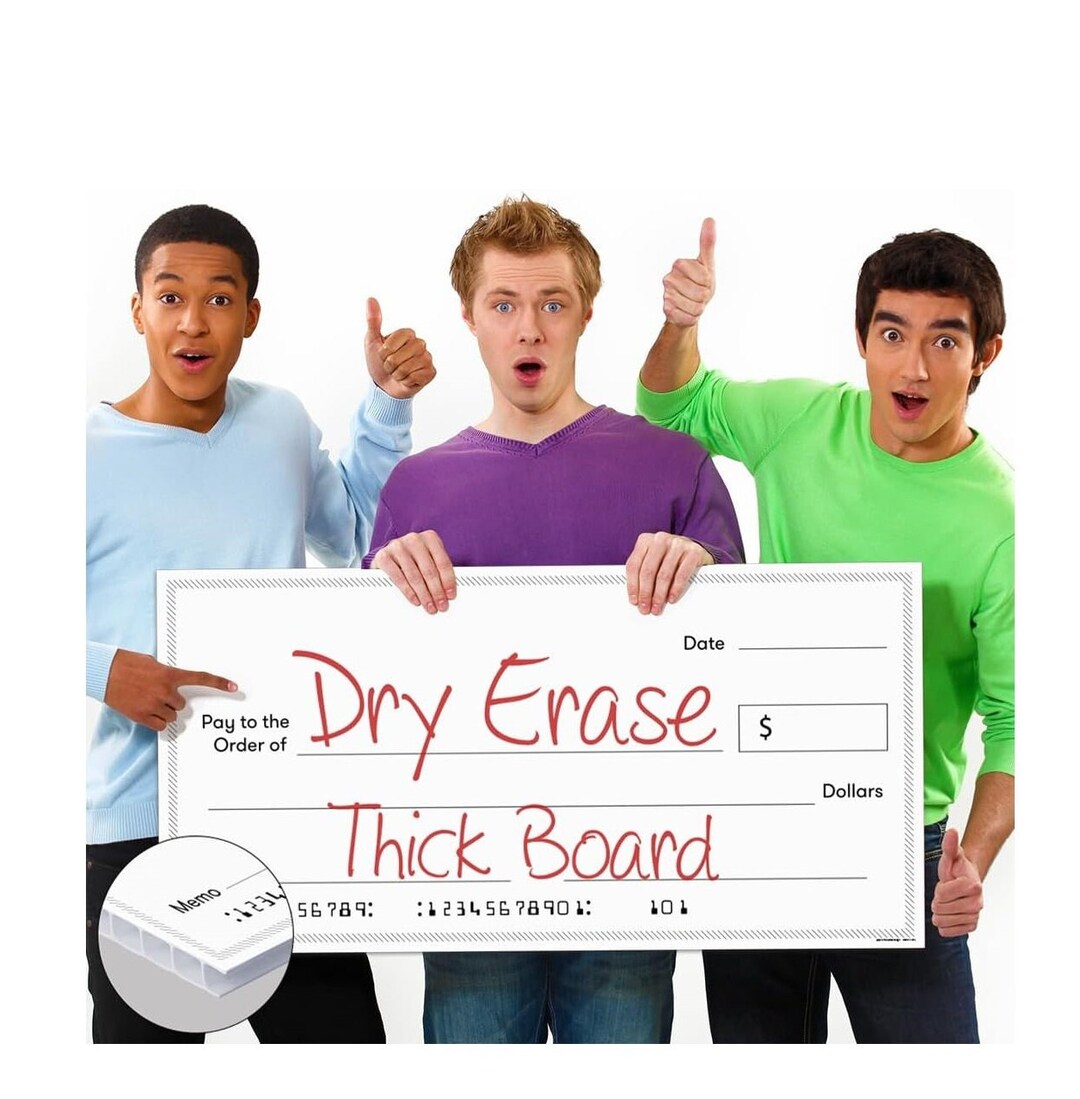 Giant Fake Award Presentation Dry Erase Check 16 X 32 Large Novelty ...