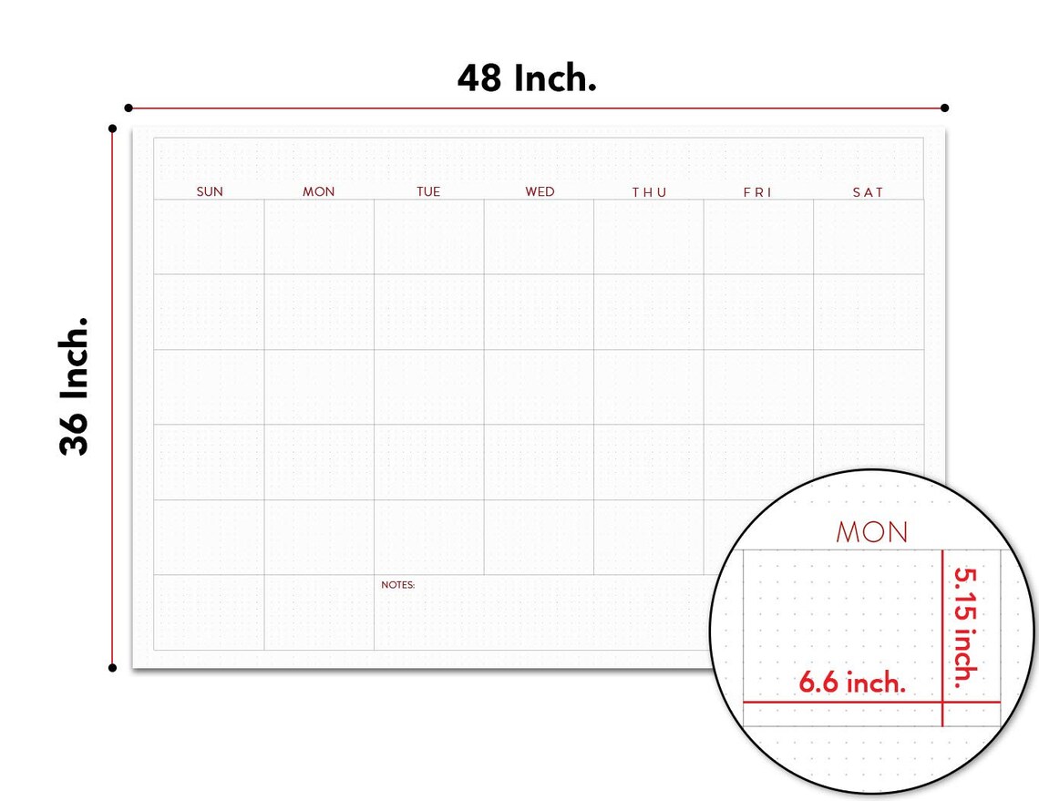 Large Dry Erase Wall Calendar 36x48 Premium - Etsy
