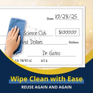 Giant Fake Award Presentation Dry Erase Check - 16" X 32" - Large ...