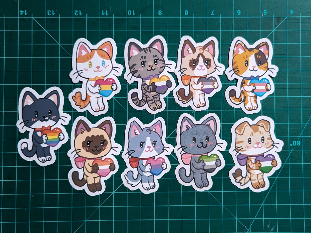 LGBTQ Pride Kitties Cat Stickers Glossy Vinyl Sticker - Etsy