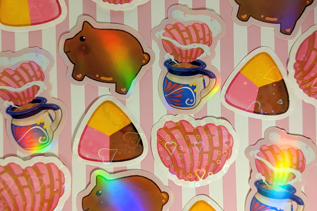 Holographic Pan Dulce Sticker Set: Mexican Sweet Bread Vinyl Stickers ...