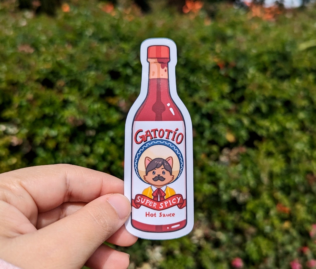 Gatotio Cat | Hot Sauce Bottle Sticker | Tapatio Inspired Glossy Vinyl ...