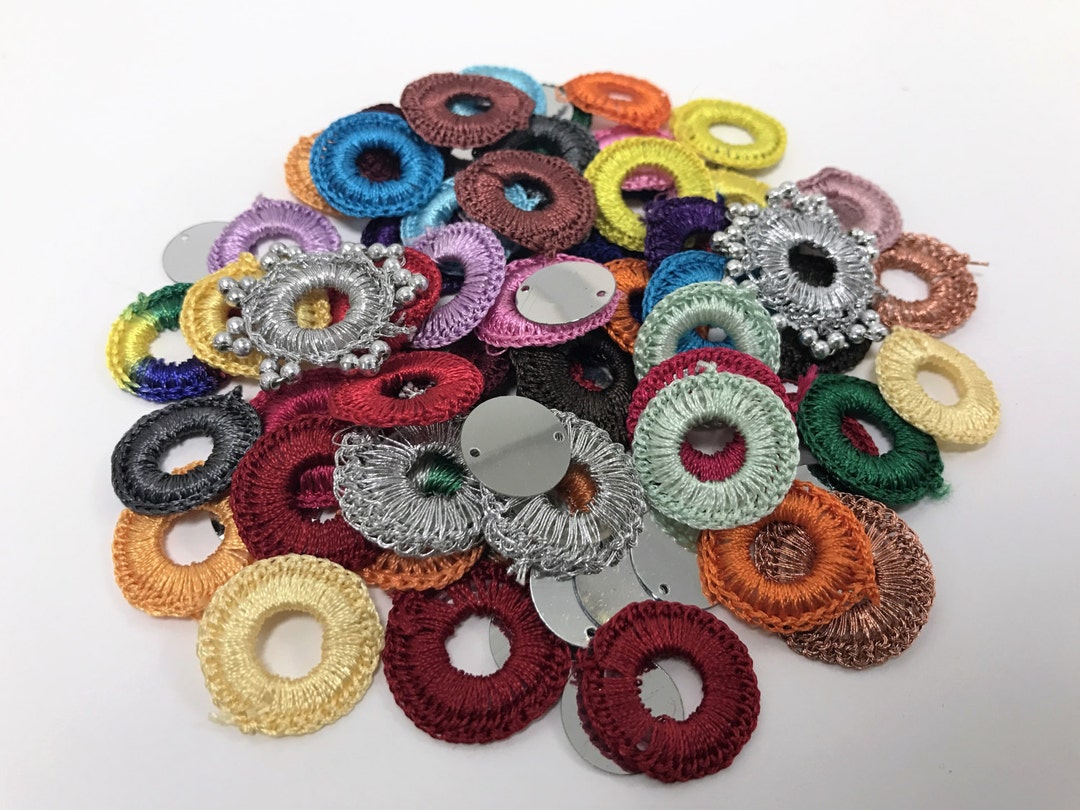50 X Assorted Crochet Mirror Rims With Foil Mirrors Sewing Cardmaking ...
