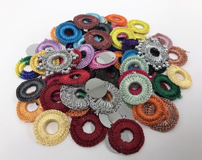 50 X Assorted Crochet Mirror Rims With Foil Mirrors Sewing Cardmaking ...