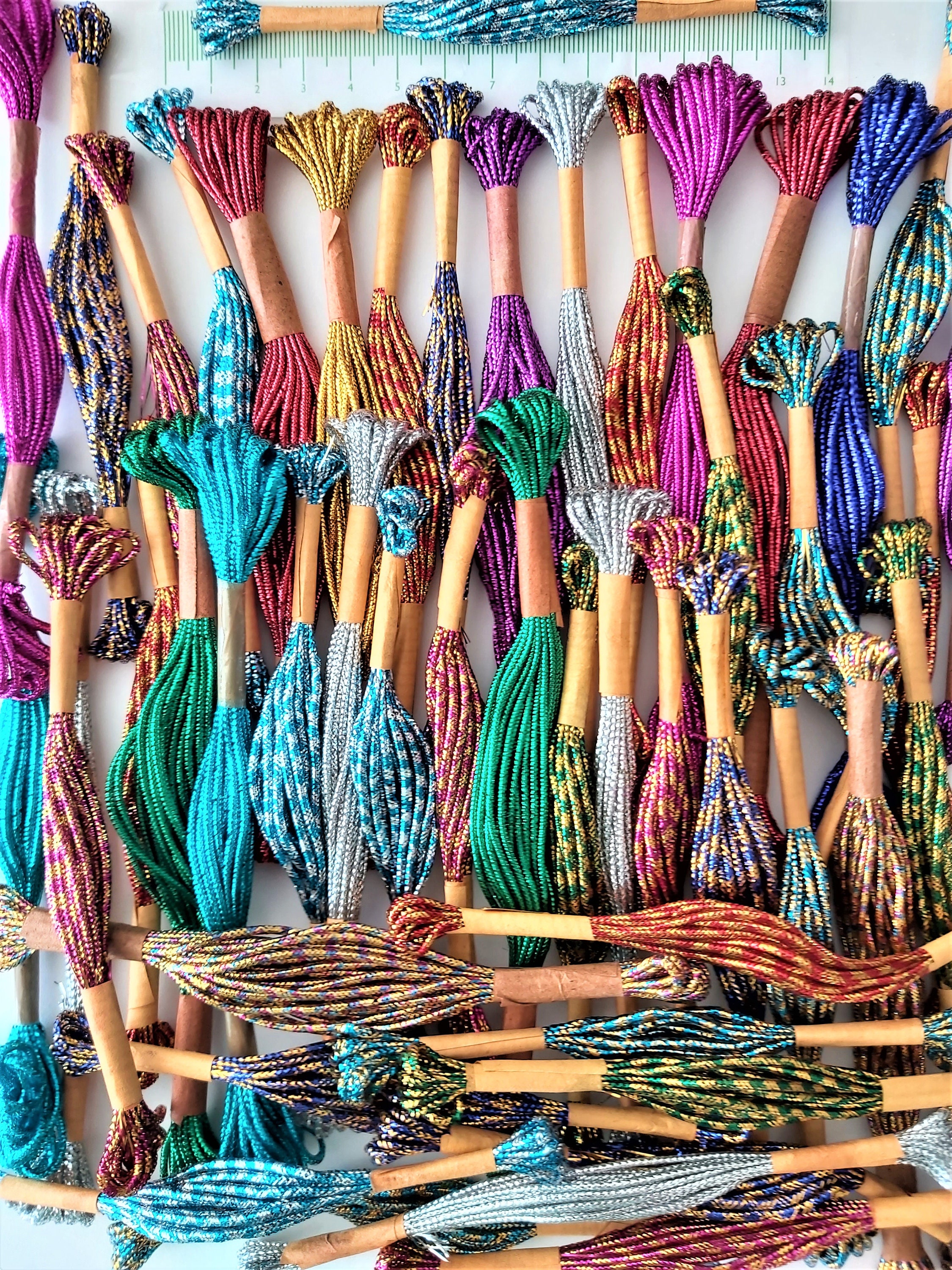 50 Skeins - Metallic Threads for Wrapping Couching, Edging Decorating ...