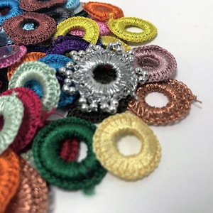 50 X Assorted Crochet Mirror Rims With Foil Mirrors Sewing Cardmaking ...