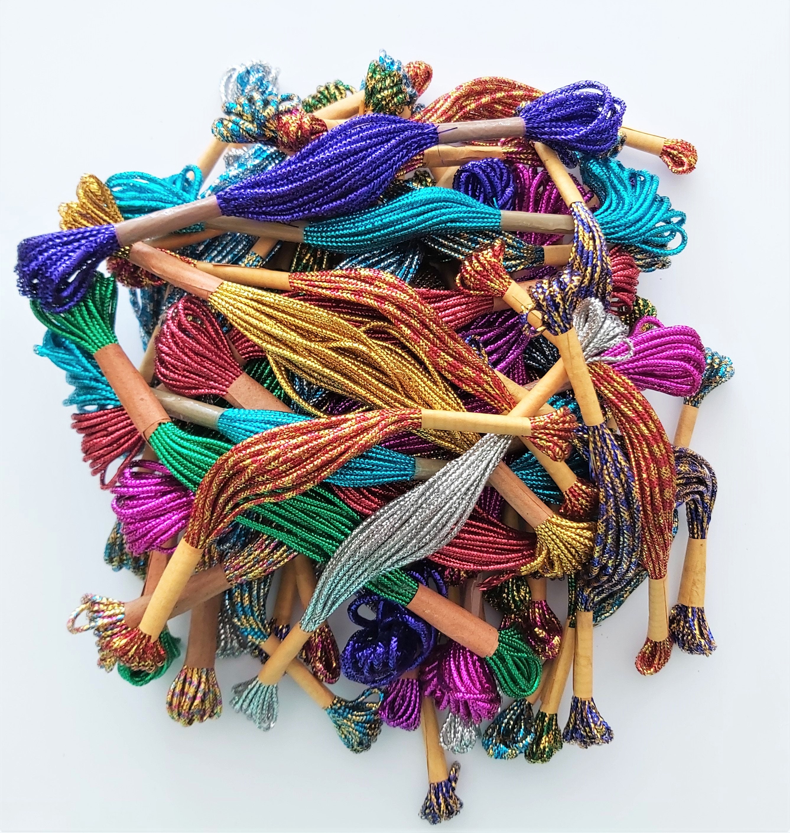 50 Skeins - Metallic Threads for Wrapping Couching, Edging Decorating ...