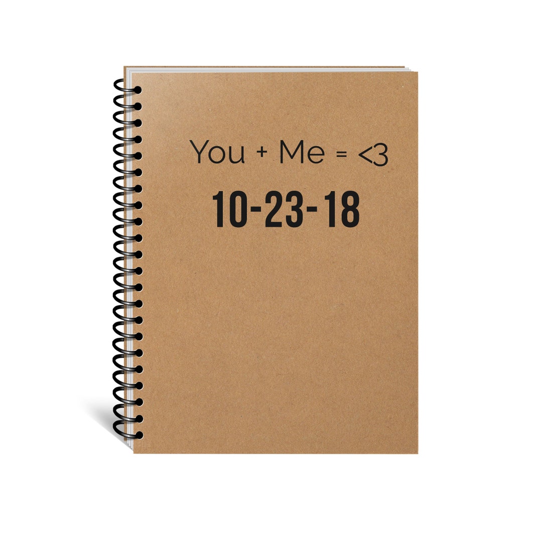 Valentines Day Notebook, Girlfriend, Wife, Fiance Gift, Initials, Date ...