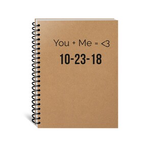 Valentines Day Notebook, Girlfriend, Wife, Fiance Gift, Initials, Date ...