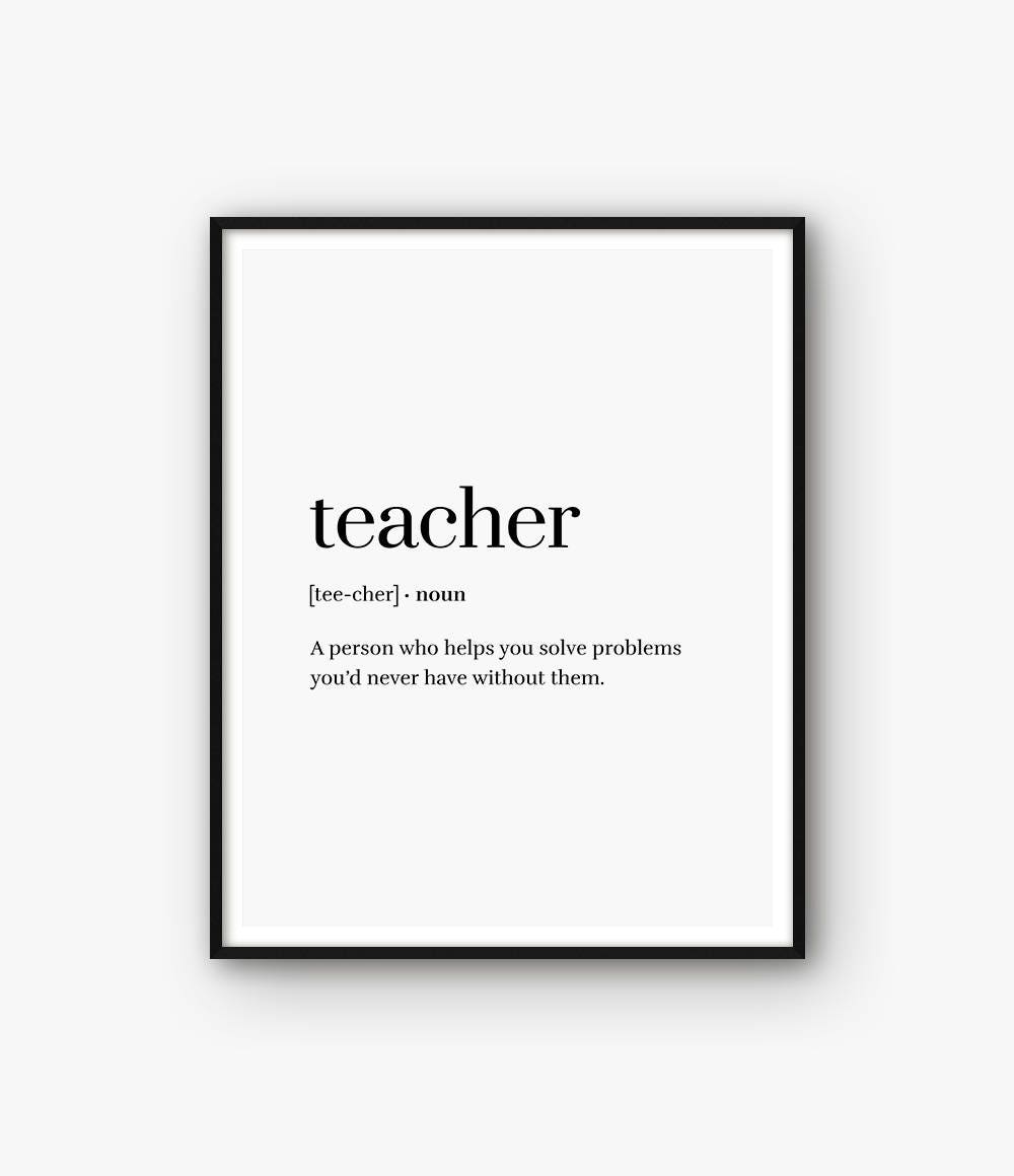 Teacher Definition Print Teacher Dictionary Print Word | Etsy