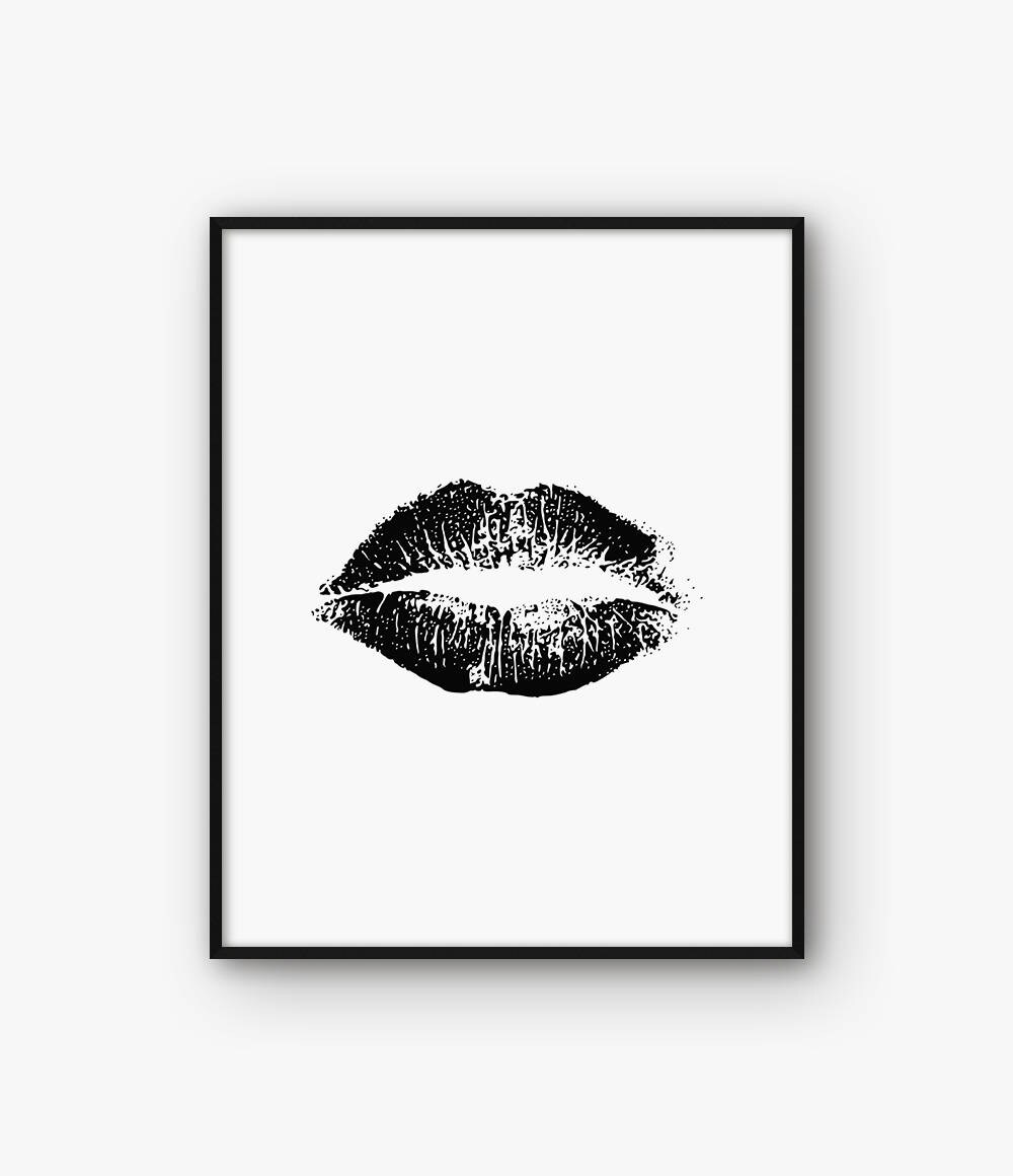 Kiss Print Fashion Print Lips Wall Art Girl Wall Art Kiss - Etsy