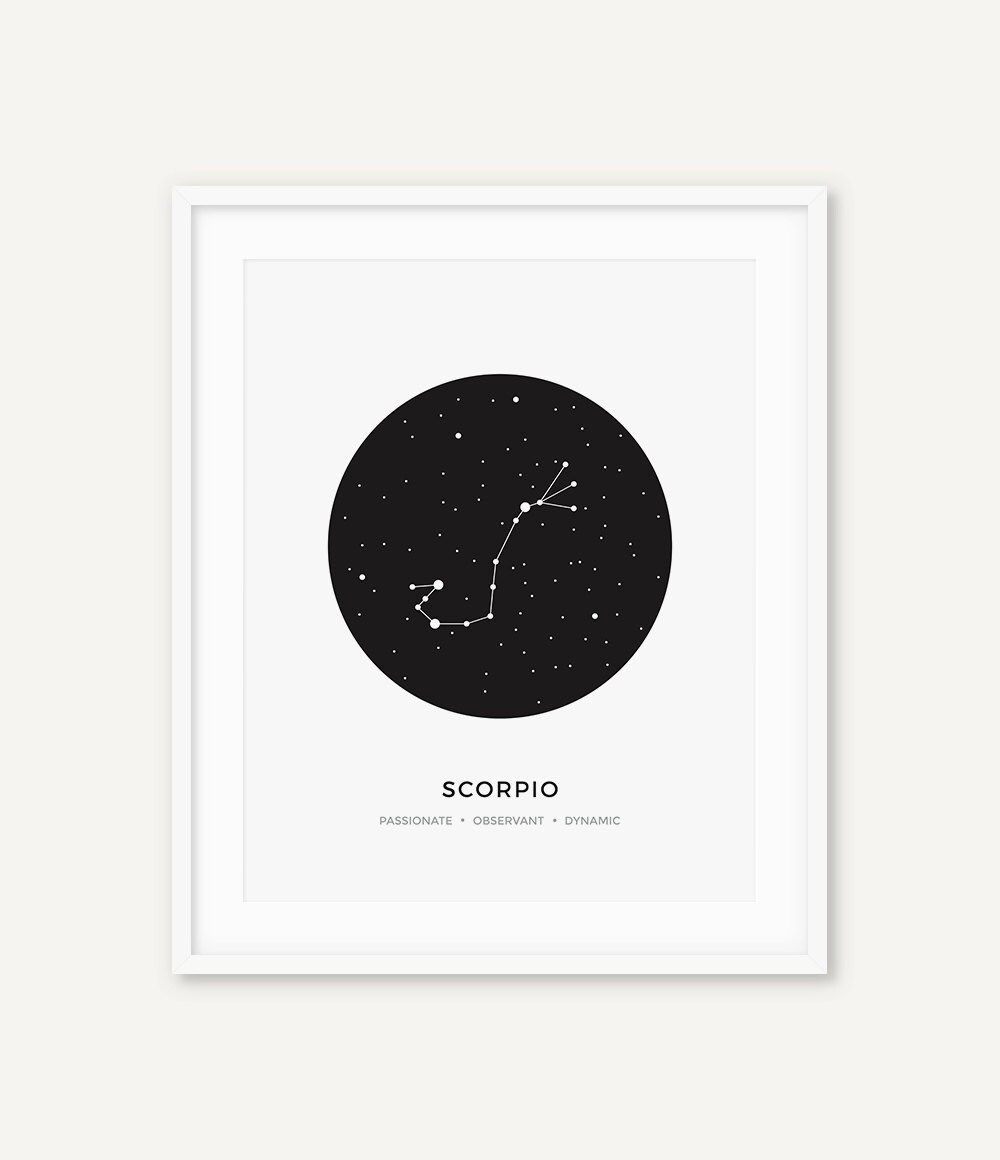 Scorpio Constellation Wall Art Scorpion Zodiac Sign Print | Etsy