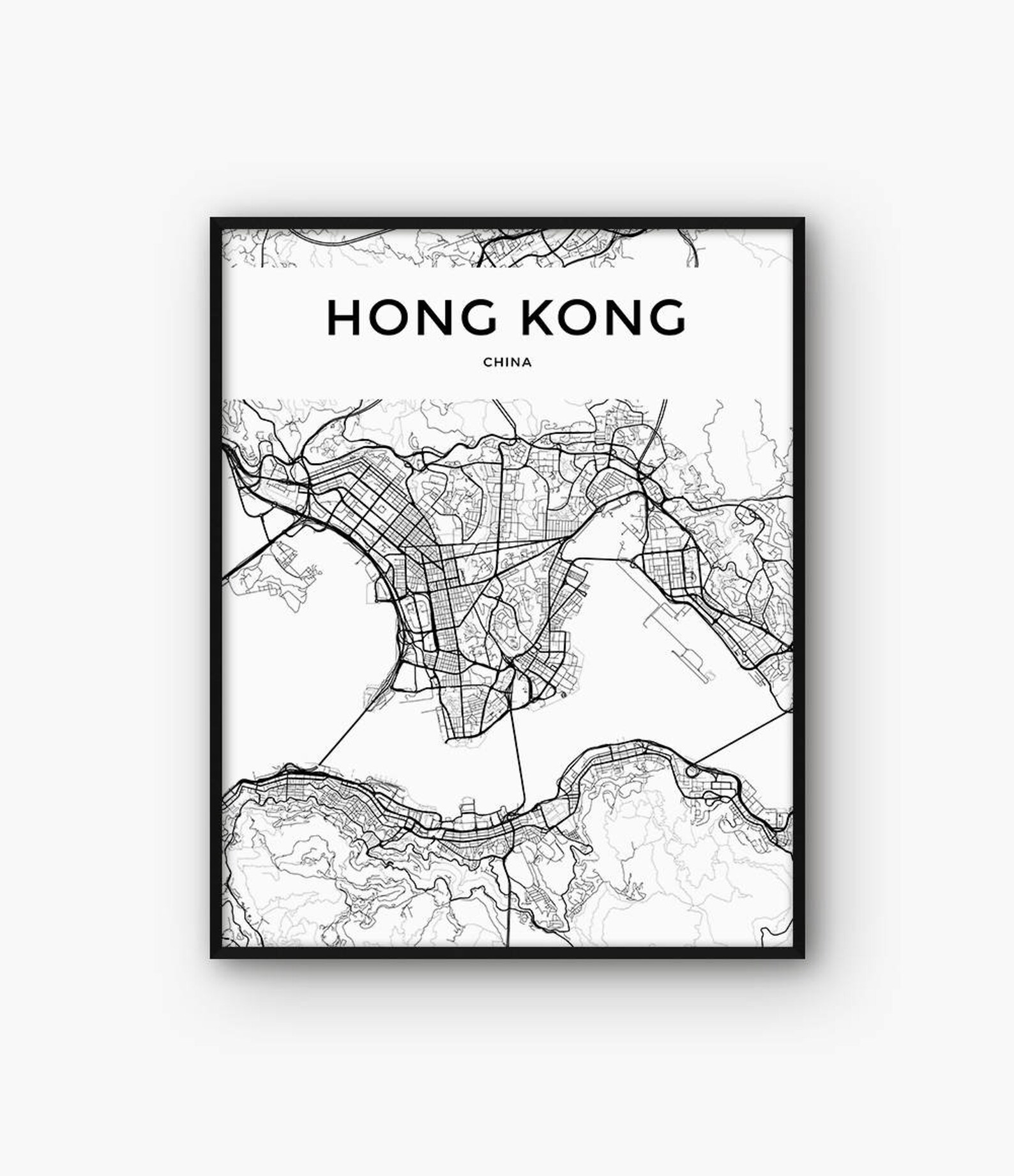 Hong Kong Map Print, Printable Map, Hong Kong Poster, Hong Kong Wall ...