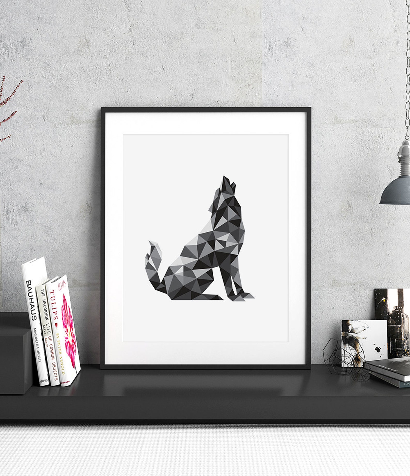 Triangle Wolf Poster Geometric Animal Print Geometry Modern - Etsy