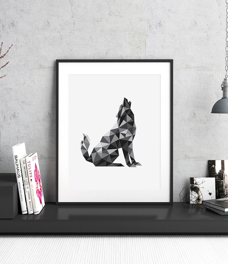 Triangle Wolf Poster Geometric Animal Print Geometry Modern - Etsy