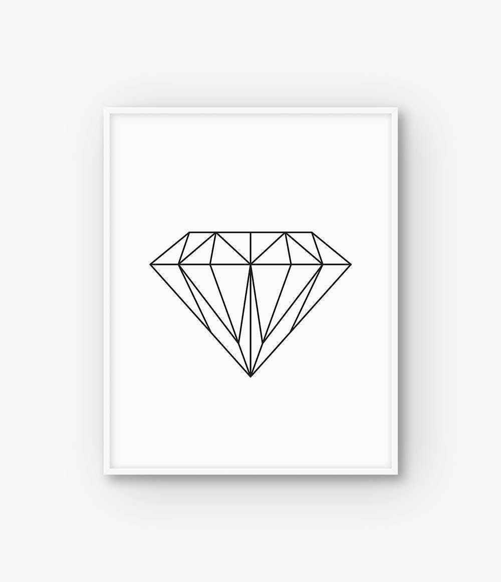 Diamond Print, Feminine Poster, Diamond Wall Art, Woman Wall Art ...