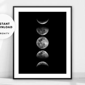 Luna Print Moon Phases Photography Lunar Print Downloadable - Etsy