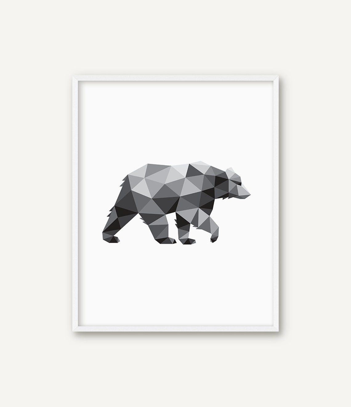 Printable Art Home Printable Geometric Bear Animal Poster - Etsy