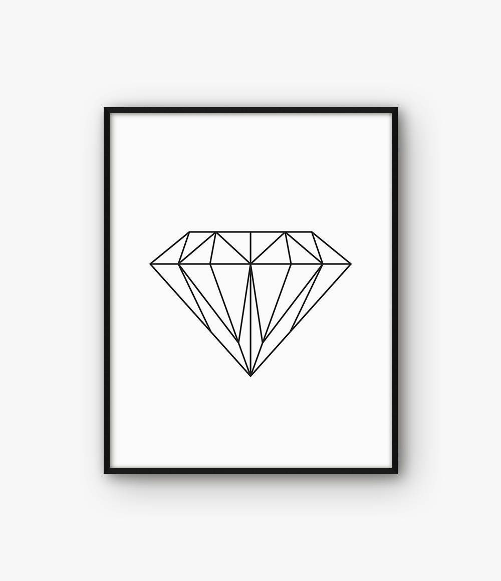 Diamond Print, Feminine Poster, Diamond Wall Art, Woman Wall Art ...