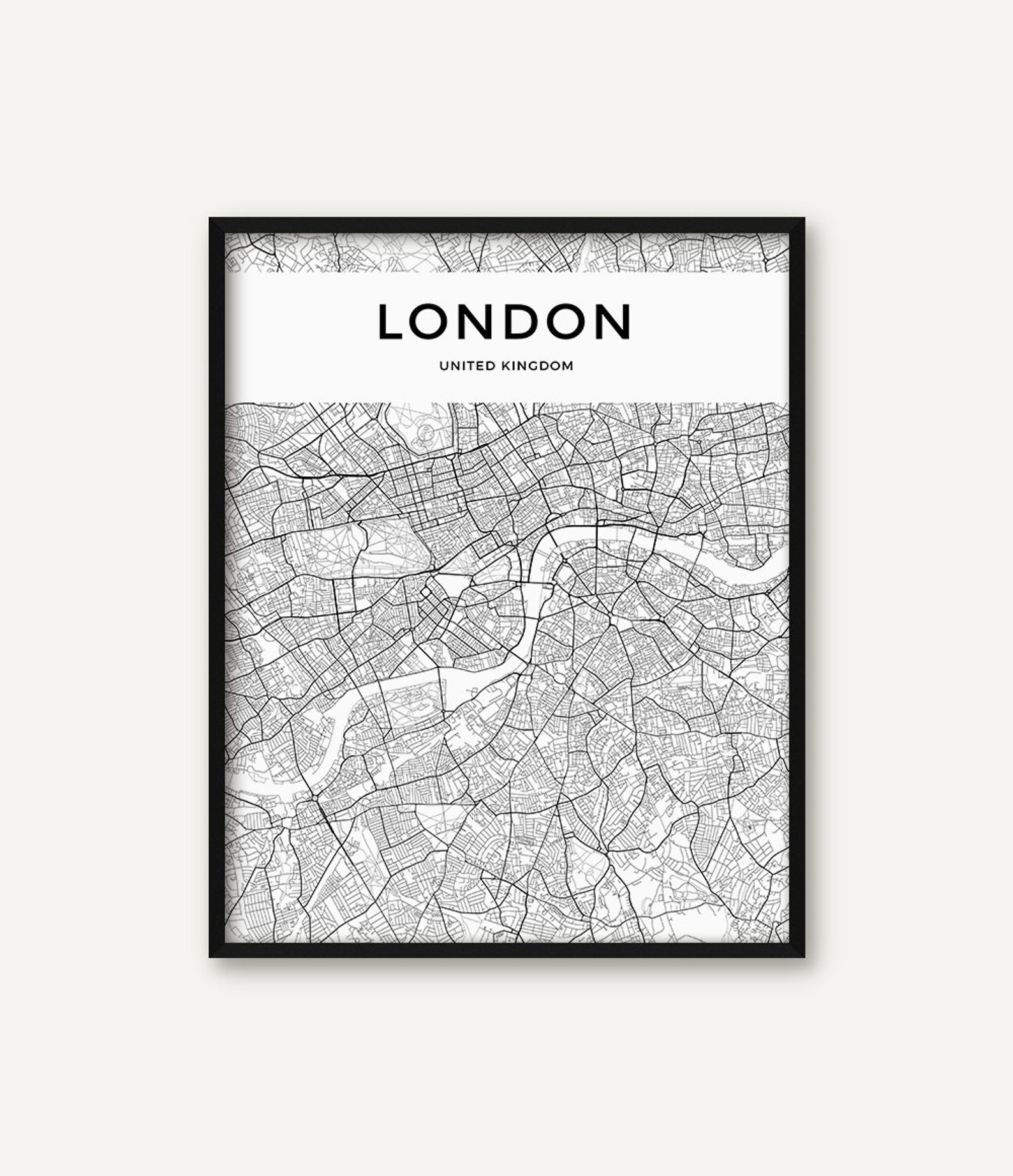 London Map Print London Poster London Wall Art London City - Etsy UK