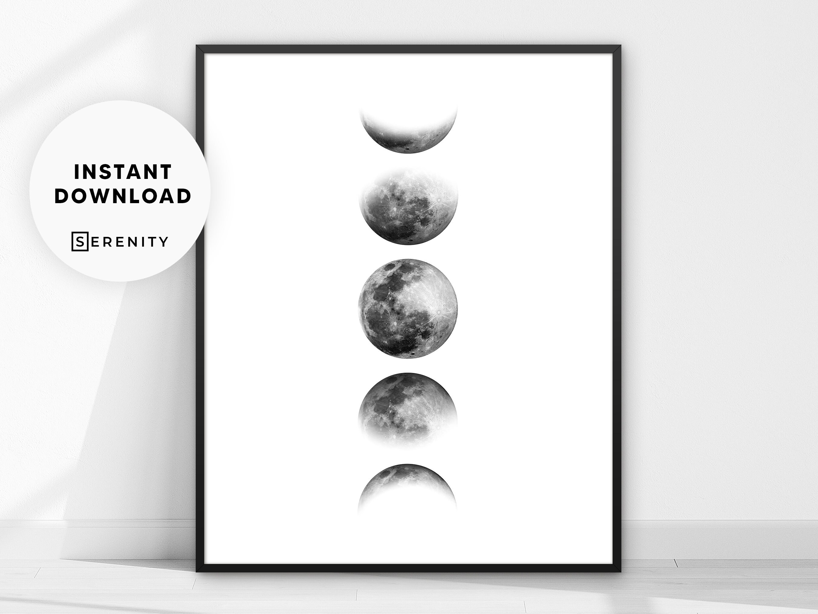Moon Phases Print Moon Print Moon Poster La Lune Print | Etsy