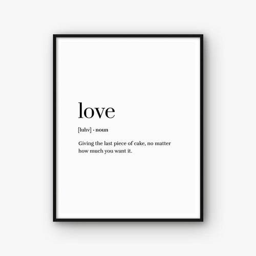 Love Print Love Definition Poster Love Dictionary Print - Etsy