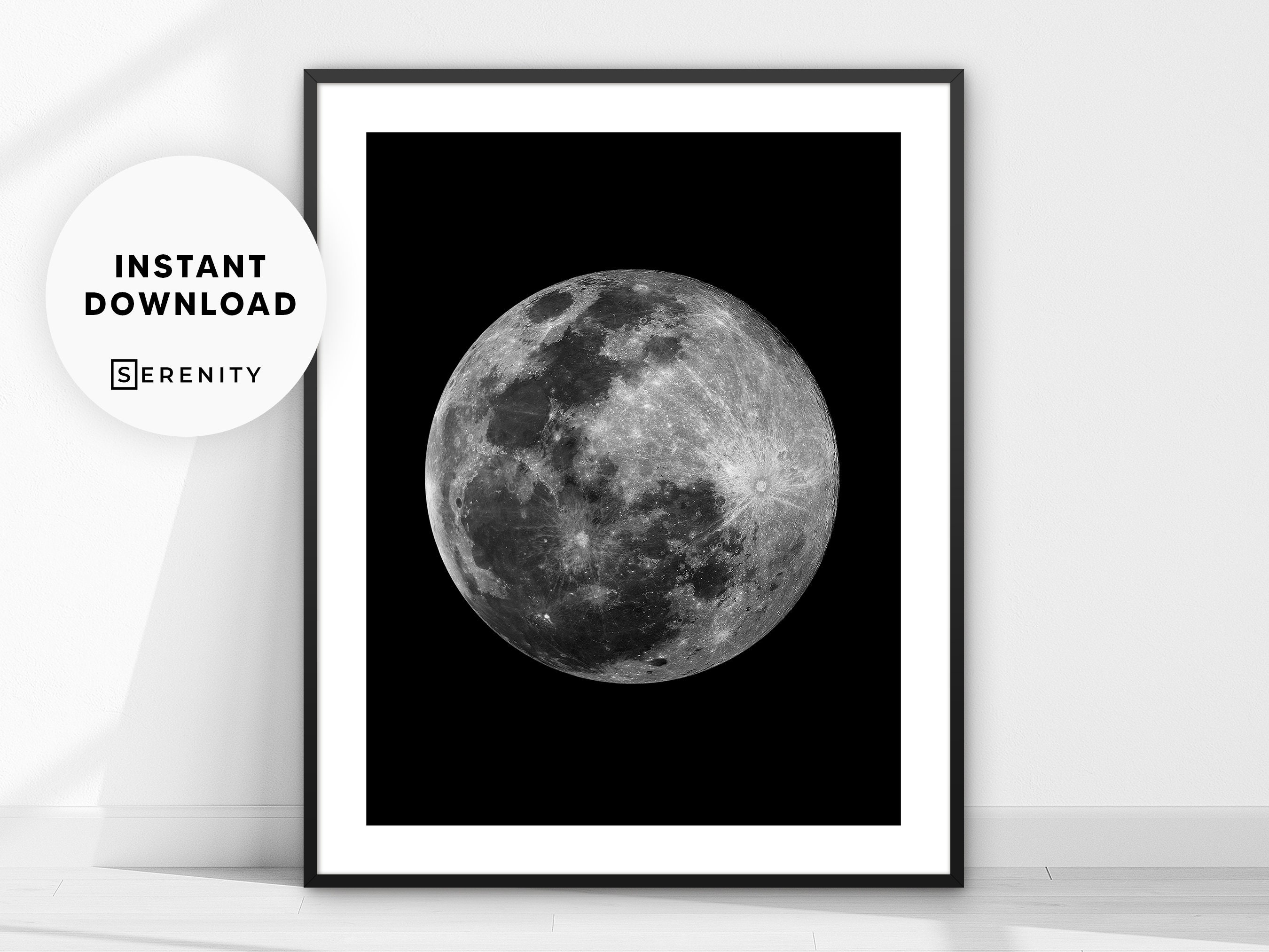 Full Moon Poster, La Lune Print, Luna Print, Moon Print, Moon Wall Art ...