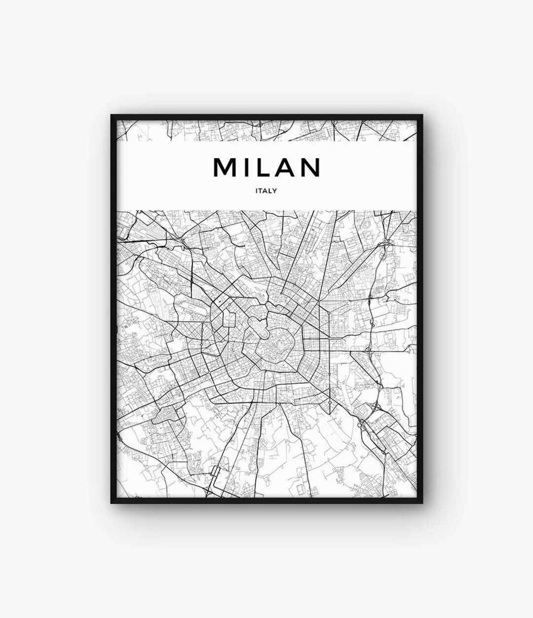 Milan Map Print, Milan Print, Milan Poster, Milan Wall Art, City Map ...