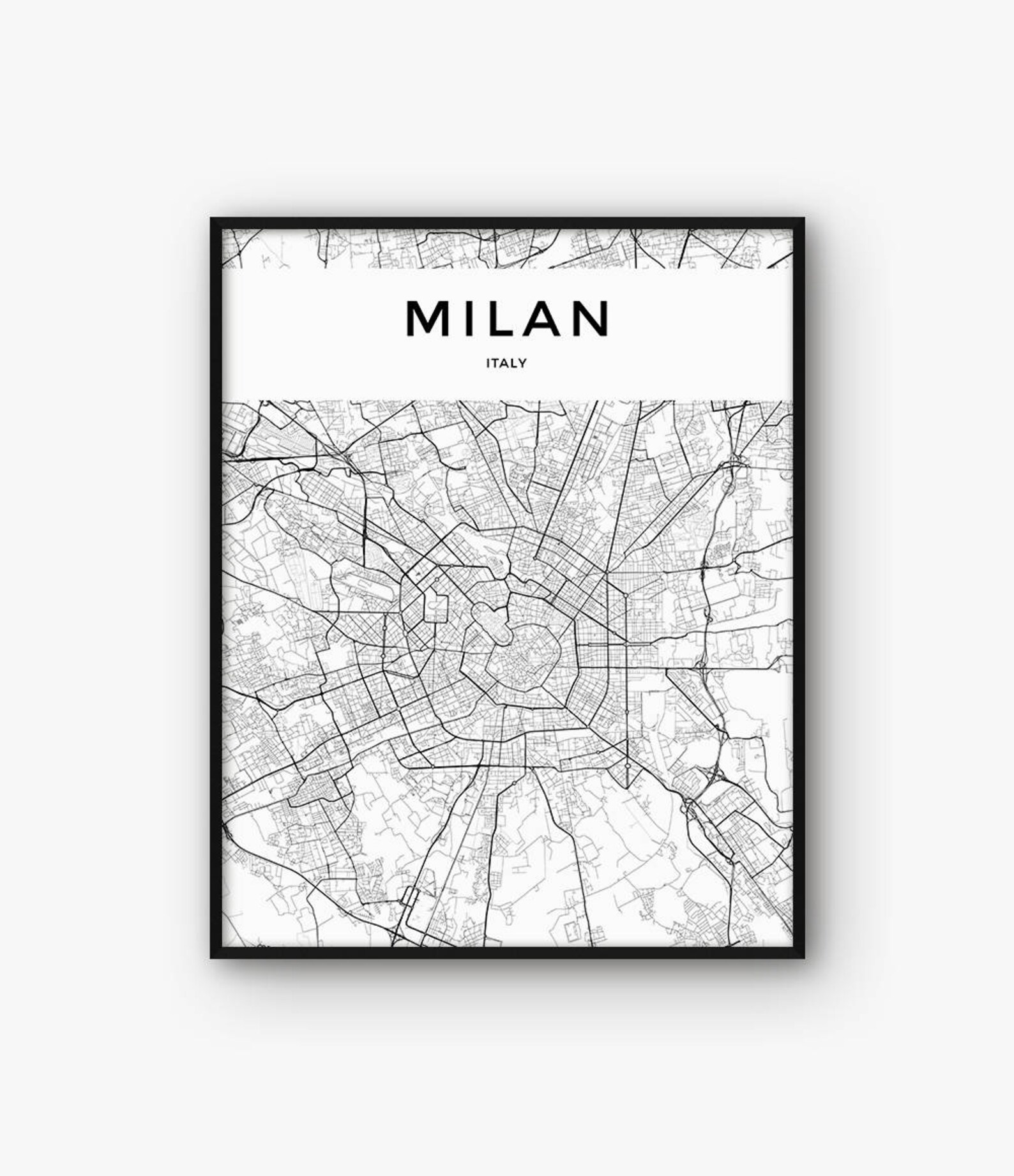 Milan Map Print Milan Print Milan Poster Milan Wall Art - Etsy
