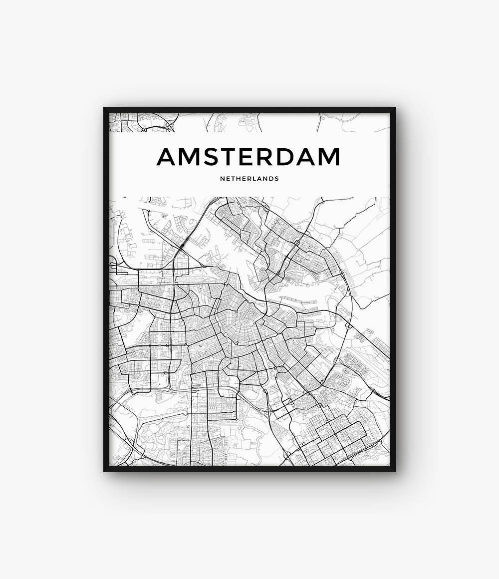 Amsterdam Map Print, Amsterdam Print, Amsterdam Poster, Amsterdam Wall ...