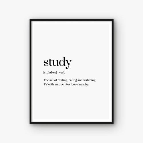 Funny Print Study Definition Print Teen Print Funny Poster - Etsy