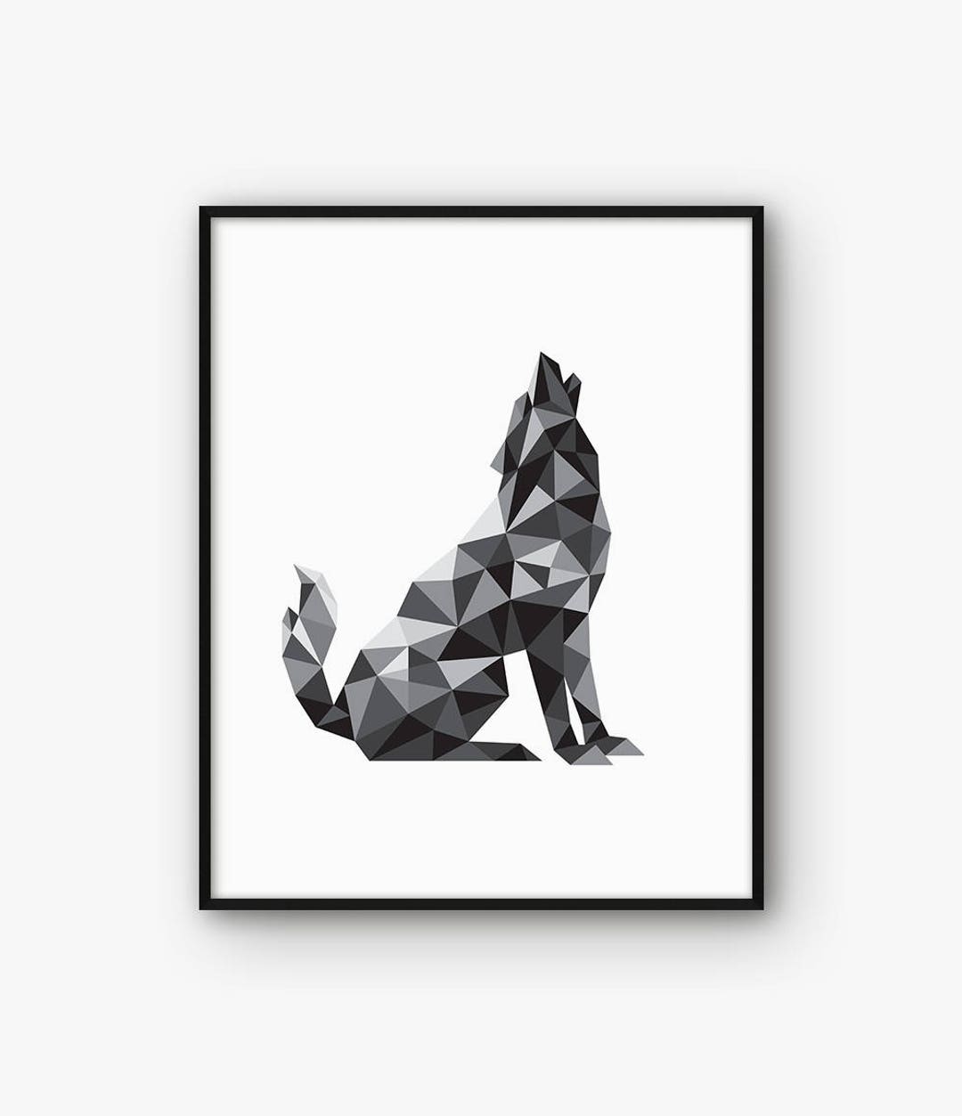 Triangle Wolf Poster, Geometric Animal Print, Geometry Modern ...
