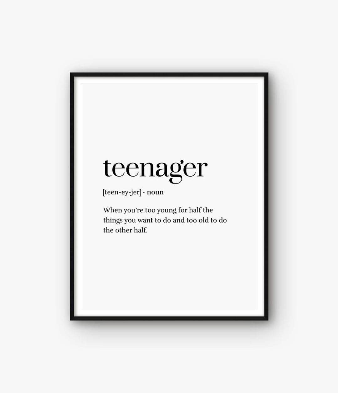 Teen Print, Teenager Print, Teen Poster, Teenager Poster, Funny Print ...