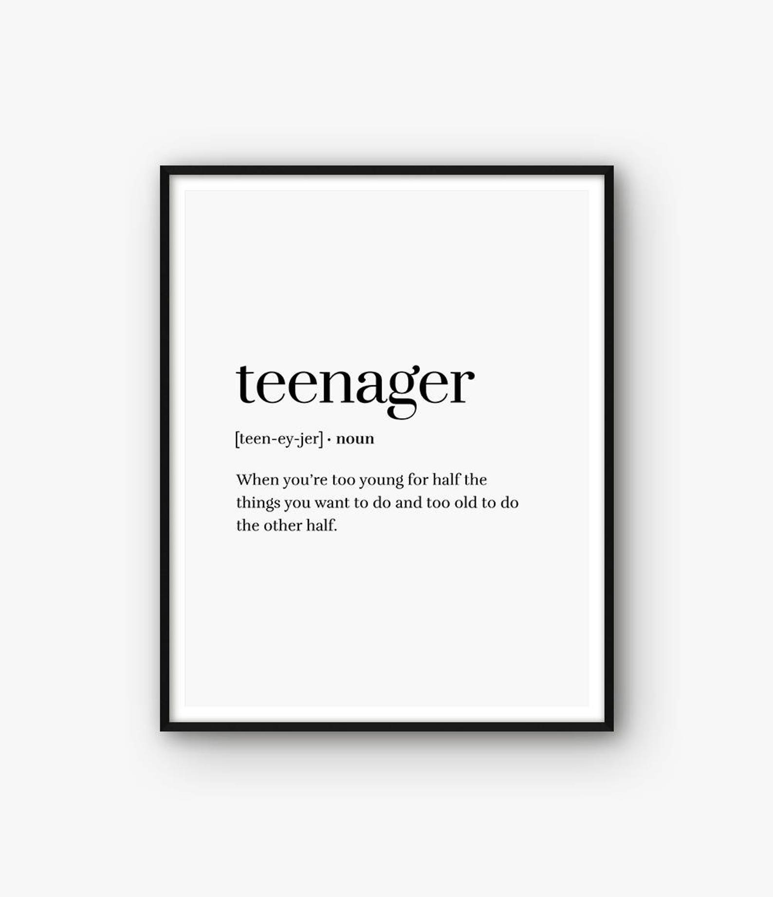Teen Print, Teenager Print, Teen Poster, Teenager Poster, Funny Print ...