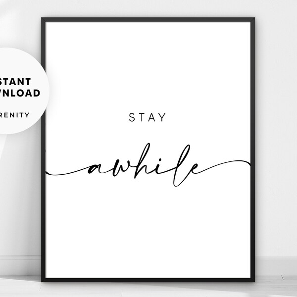 Stay Awhile Poster - Etsy