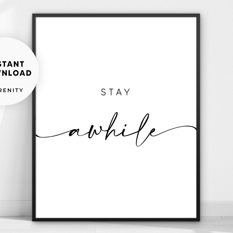 Stay Awhile Poster - Etsy