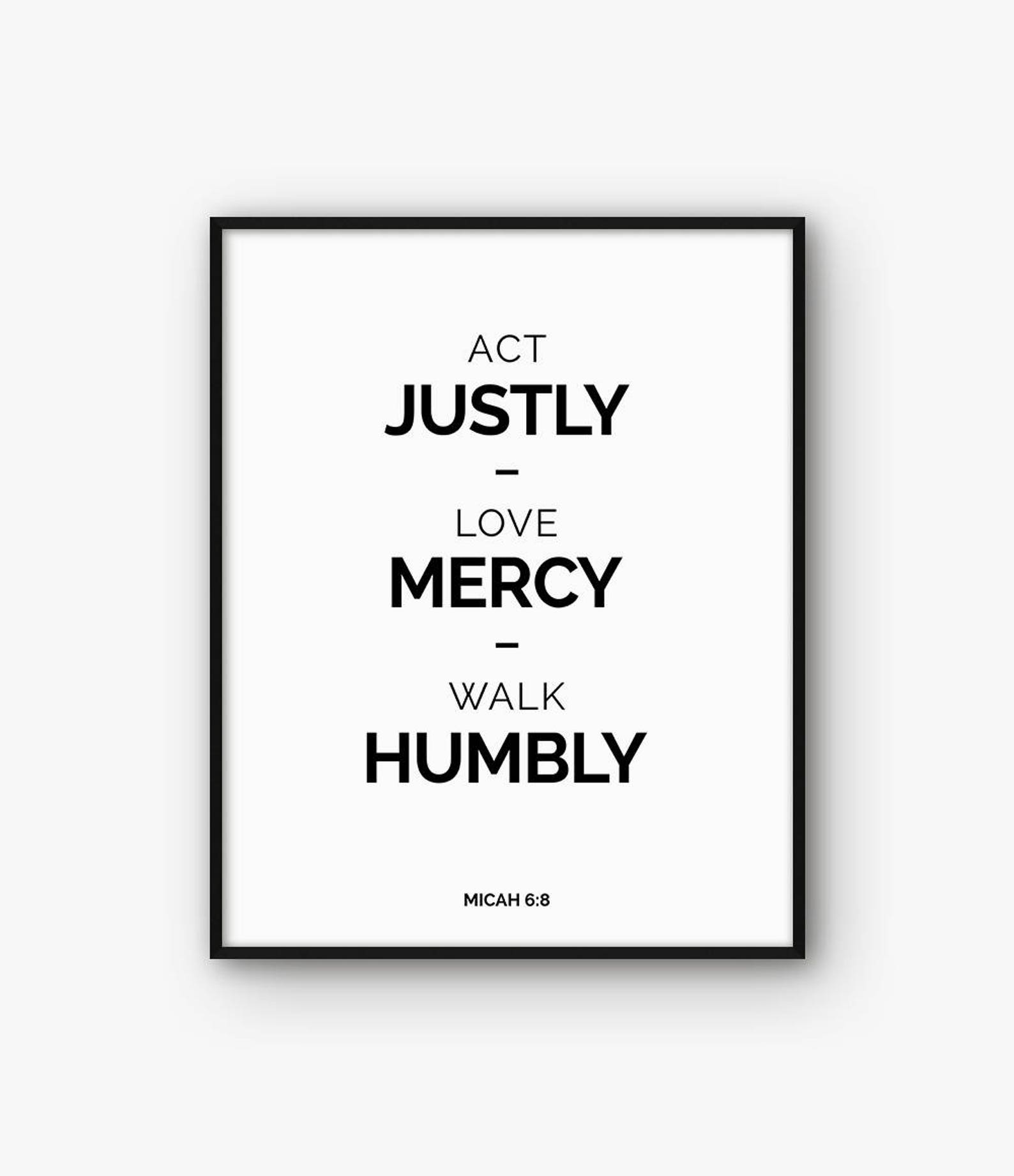 Bible Print Micah 6:8 Bible Verse Wall Art Scripture Love - Etsy