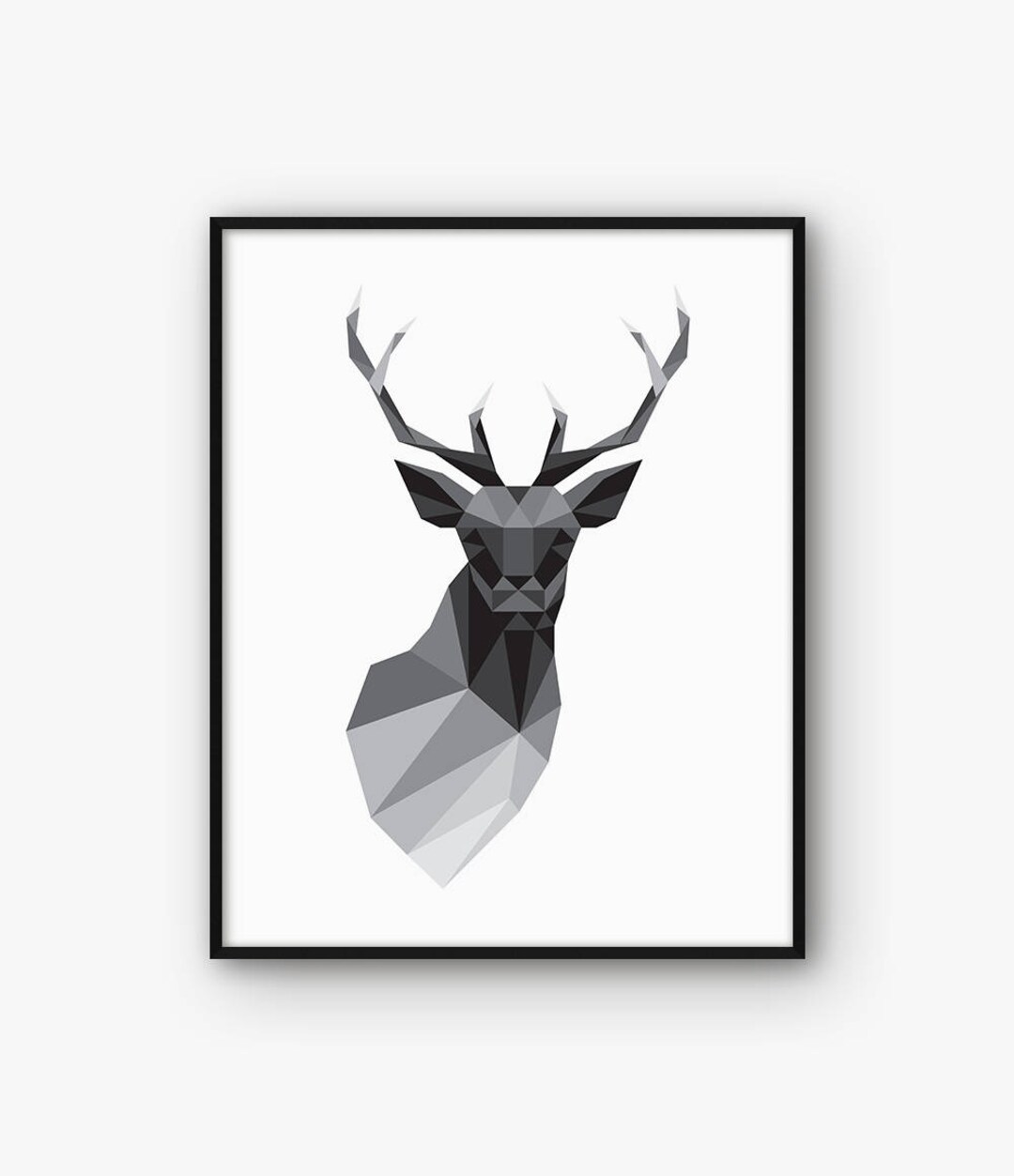 Printable Black and White Deer, Geometric Deer, Geometry Animal Wall ...