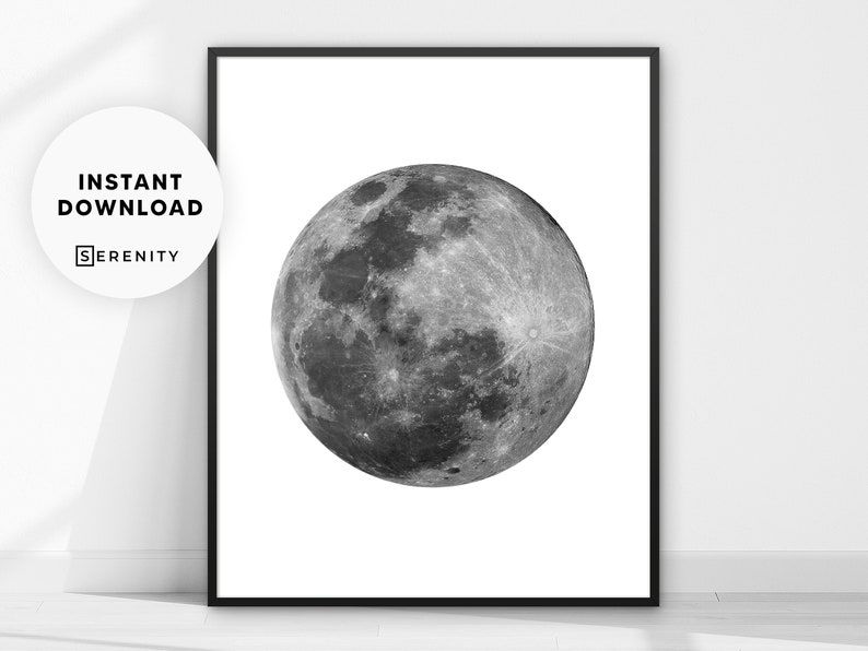 La Lune Print, Luna Print, Full Moon Print, Moon Poster, Moon Wall Art ...