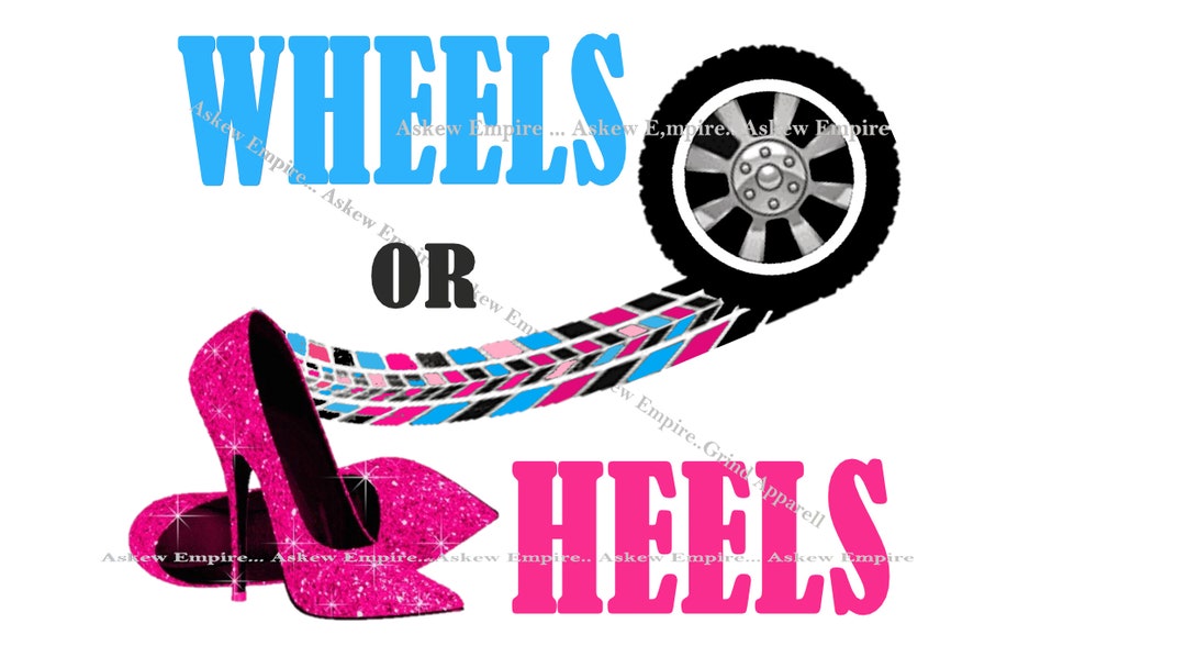 Wheels or Heels Png, Baby Shower Png, Baby Shower Png, Gender Reveal ...