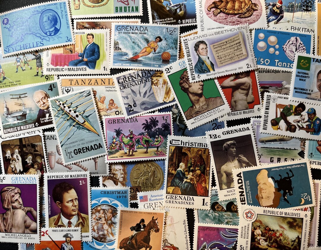 N056 - 50 Vintage British Colony Stamps: Scrapbooking, Junk Journals - Etsy