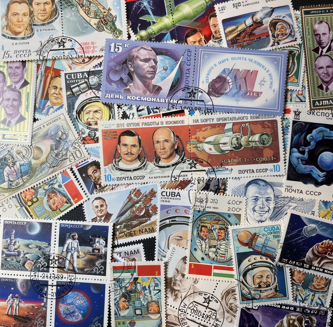 N027 - 50 Different Astronauts & Space Stamps | Worldwide Stamps ...