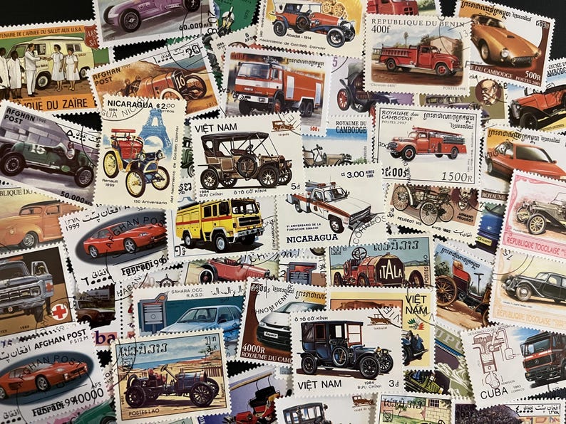 100 Different Transportation Stamps | Worldwide Stamps | Scrapbooking ...