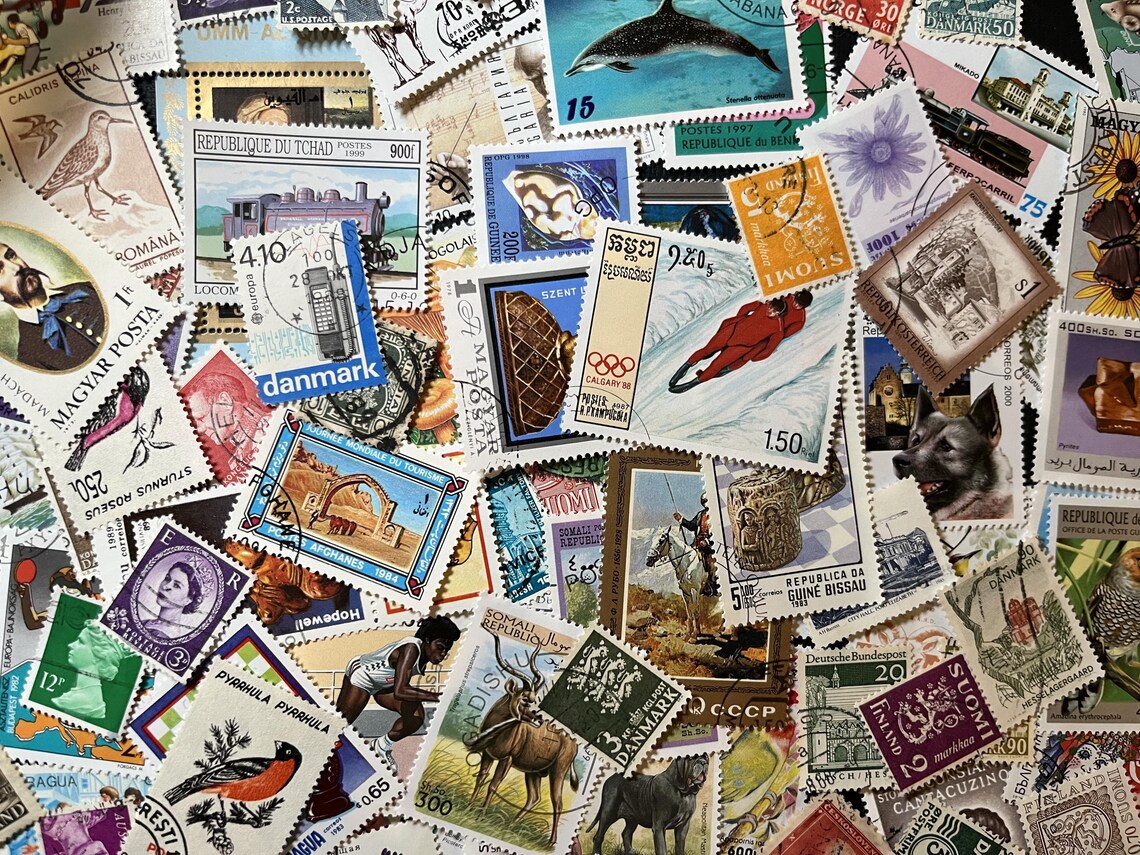 N064 - 100 Different Worldwide Stamps | Foreign Stamps | Scrapbooking ...